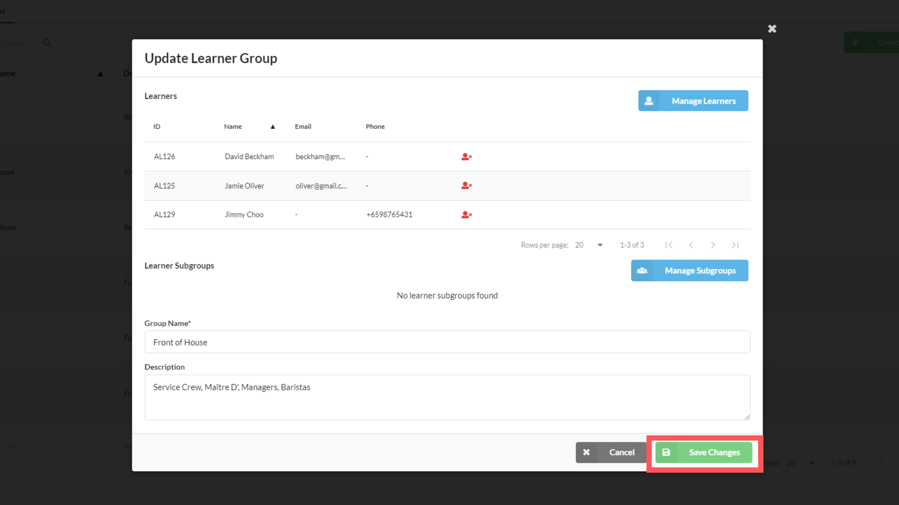 Creating Learner Groups
