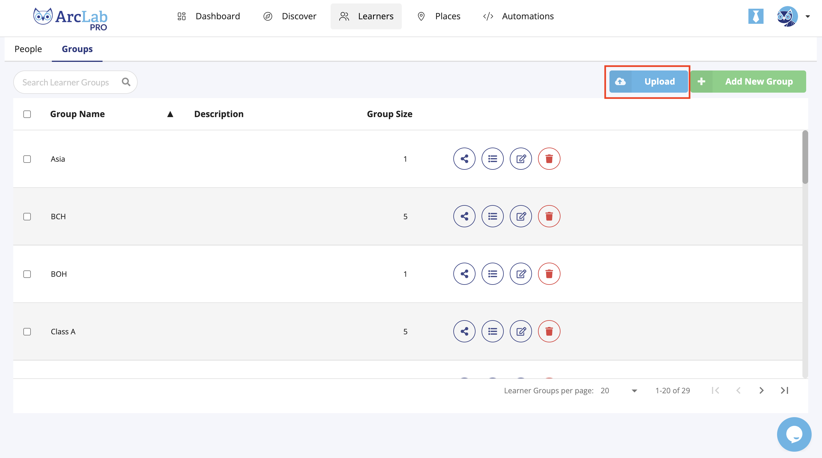 Bulk Add to / Edit / Delete Existing Learner Groups