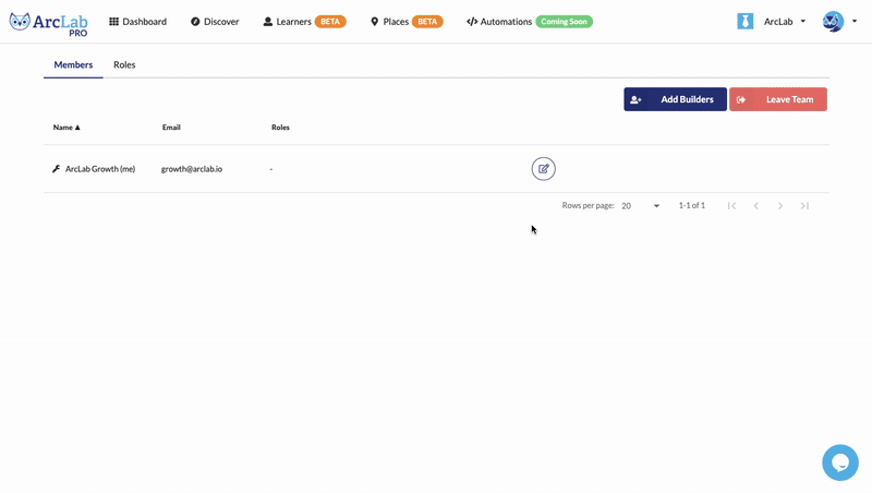 Inviting Builders to ArcLab Pro+ shared workspace